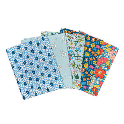 Liberty Flower Show Midsummer Fat Quarter Bundle - Blue Themed | LoveCrafts