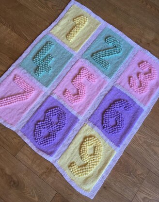 Numbers Squares Baby Blanket Knitting Pattern Knitting pattern by Peach ...