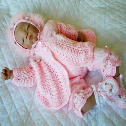 Knitting pattern Baby Reborn Doll, Matinee coat, shorts, Hat and Boots ...