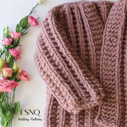 Rib knit cardigan Heather Knitting pattern by Julia Piro | LoveCrafts