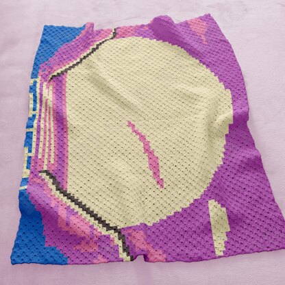Home Decor Sunset Art Deco Throw Blanket C2C Crochet Pattern | LoveCrafts