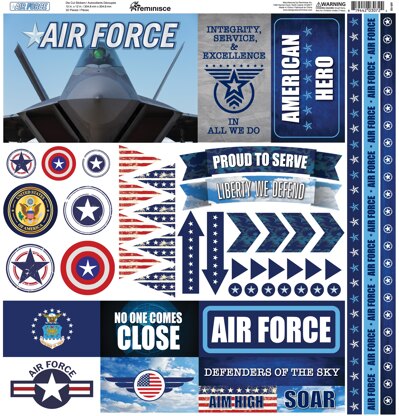 Reminisce Elements Cardstock Stickers 12"X12" - Air Force | LoveCrafts
