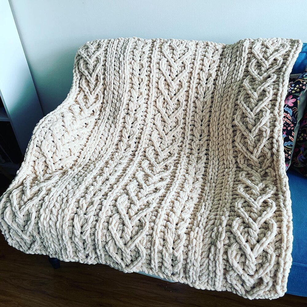 Cable knit blanket store