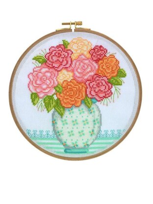 Creative World of Crafts Grandma's Flowers Cross Stitch Kit (21.5cm ...