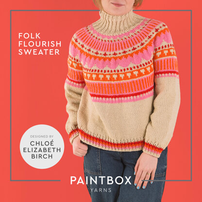 Folk Flourish Sweater - Free Knitting Pattern for Women in Paintbox ...