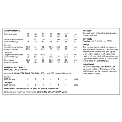 Sweater and Cardigan in King Cole Flair Chunky - 6383 - Leaflet at WEBS ...