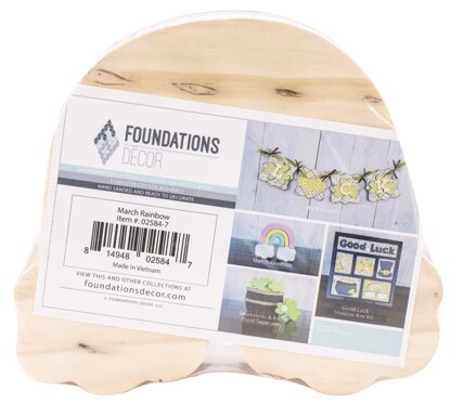 Foundations Decor Interchangeable "O" Wood Shape - Rainbow W/Clouds, 5. ...