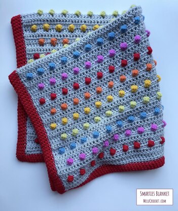 Smarties Bobble Blanket Rainbow pattern by Melu Crochet Crochet pattern ...