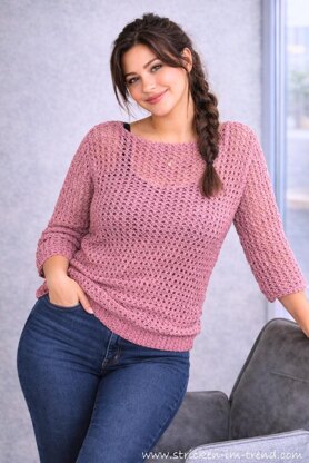 Crochet Pattern Summer Sweater YoungFashion #1 | Lightweight Mesh ...