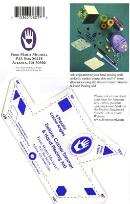 Marti Michell Deluxe Corner Trimmer/Hand Piecing Aid Quilting Template ...