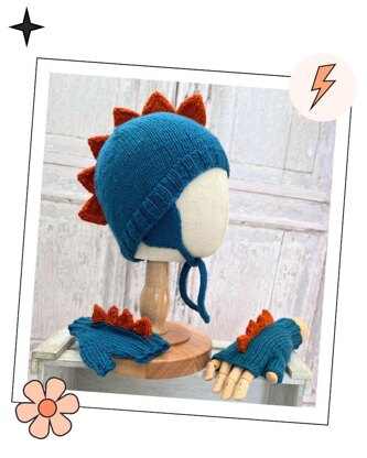 Dinosaur Hat and Mittens Set | LoveCrafts