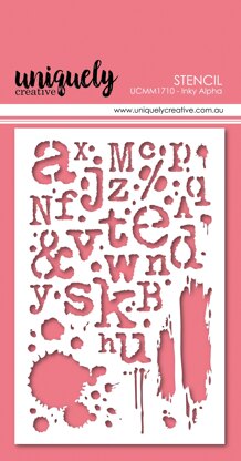 Uniquely Creative 4"X6" Stencil - Inky Alpha | LoveCrafts