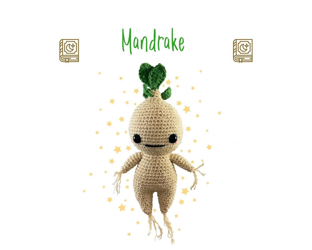 Amigurumi Mandrake Pattern Crochet Baby Mandrake Root Kawaii Crochet