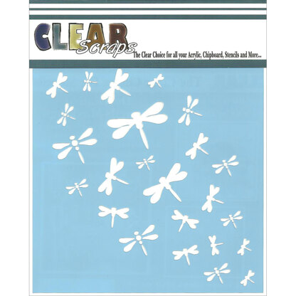 Clear Scraps Stencils 6"X6" - Dragonfly Wall | LoveCrafts
