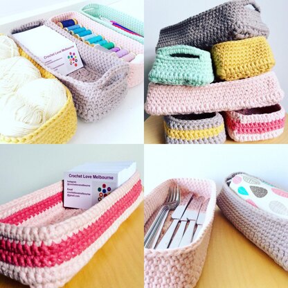 Rectangle Basket Crochet pattern by Crochetlovemelbourne | LoveCrafts