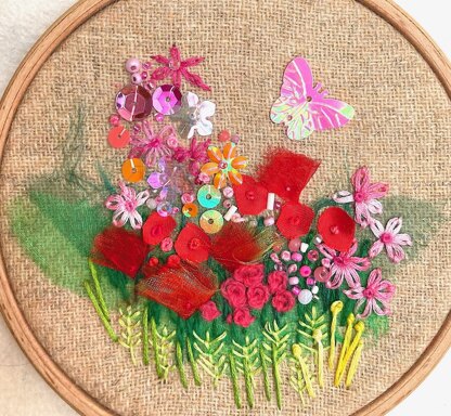 Rowandean Pinks and Poppies Embroidery Kit | LoveCrafts