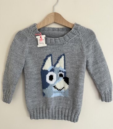 Bluey toddler jumper Knitting pattern by Not Just Nanas Knit | LoveCrafts