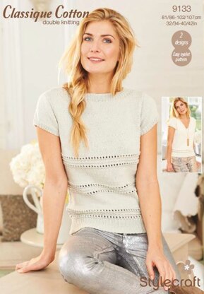 Sweaters in Stylecraft Classique Cotton DK - 9133 | LoveCrafts