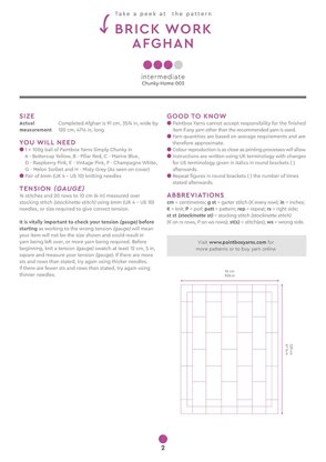 "Brick Work Afghan" - Free Afghan Knitting Pattern For Home in Paintbox ...