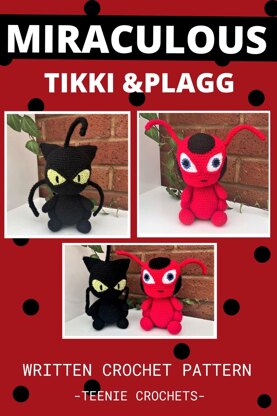 Miraculous Tikki and Plagg Crochet Patterns Crochet pattern by Teenie ...