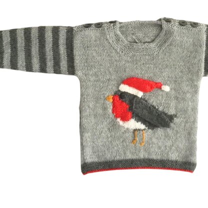 Rockin Robin Baby Jumper Knitting pattern by Jane Burns | LoveCrafts