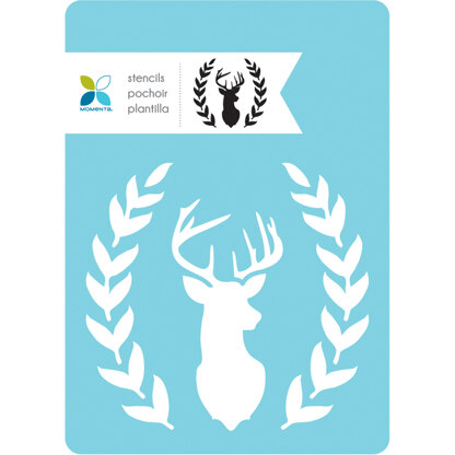 Momenta Stencil 5"X7" - Deer Head With Fauna | LoveCrafts