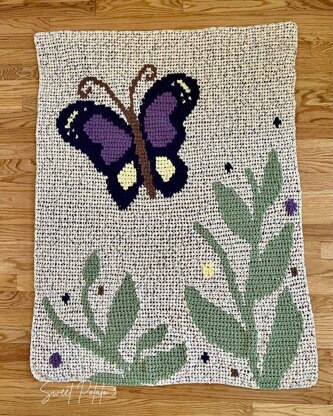 Butterfly Charm Baby Blanket | LoveCrafts