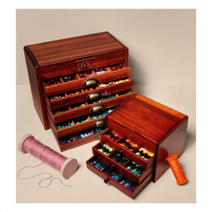 DMC Wooden Embroidery Box pre-filled with 120 DMC Mouline Special ...