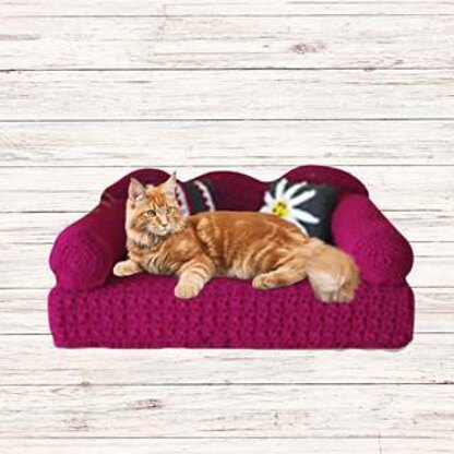 Cat couch Crochet pattern by CraftyStitchaway | LoveCrafts