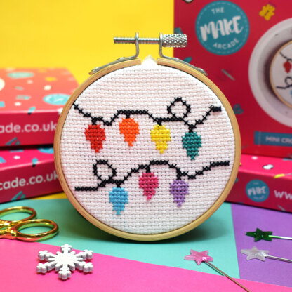 The Make Arcade Fairy Lights Cross Stitch Kit | LoveCrafts