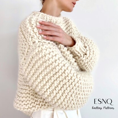 Chunky sweater Alaska Dream in Garter stitch Knitting pattern by Julia ...