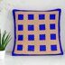 CROCHET PATTERN C2C Beginner-friendly Blue Square Beige Couch Cushion ...