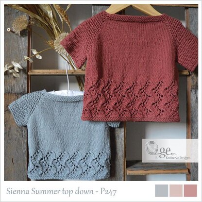 Sienna Summer top down - P247 Knitting pattern by OGE Knitwear Designs | LoveCrafts
