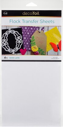 Therm O Web Deco Foil Flock Transfer Sheets 6"X12" 4/Pkg - White Latte ...