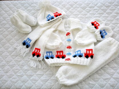 Knitting pattern Baby Boy Train motif 0-6 Months | LoveCrafts