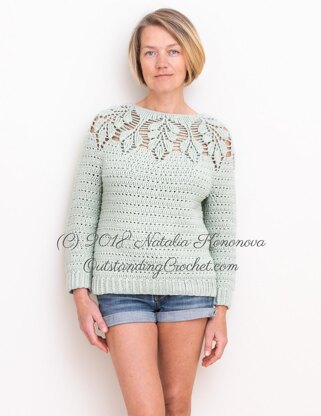 Leaf Yoke Jumper Crochet pattern by Natalia Kononova | LoveCrafts