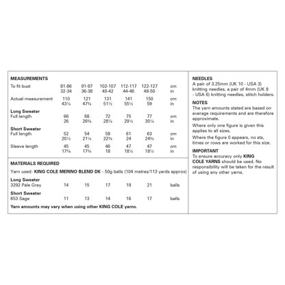 Sweaters in King Cole Merino Blend DK - 6366 - Leaflet at WEBS | Yarn.com