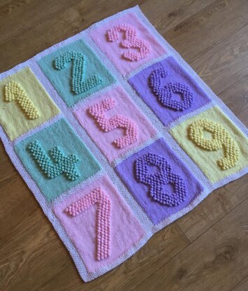 Numbers Squares Baby Blanket Knitting Pattern Knitting pattern by Peach ...