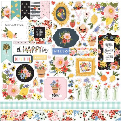 Echo Park Paper Oh Happy Day Spring Cardstock Stickers 12"X12 ...