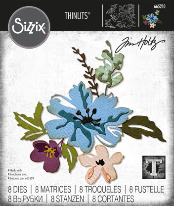 Sizzix Thinlits Die Set 8PK - Brushstroke Flowers #2 by Tim Holtz | LoveCrafts