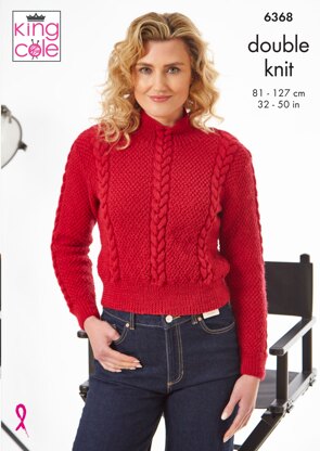 Sweaters in King Cole Merino Blend DK - 6368 - Leaflet | LoveCrafts