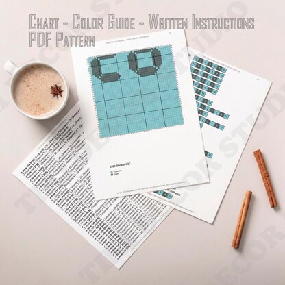 2026 Newborn Turquoise Blanket C2C CROCHET PATTERN Digital Clock Pixel ...