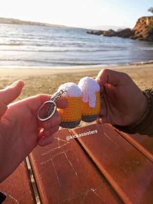 Beer mug keychain Crochet pattern by kickassisters | LoveCrafts