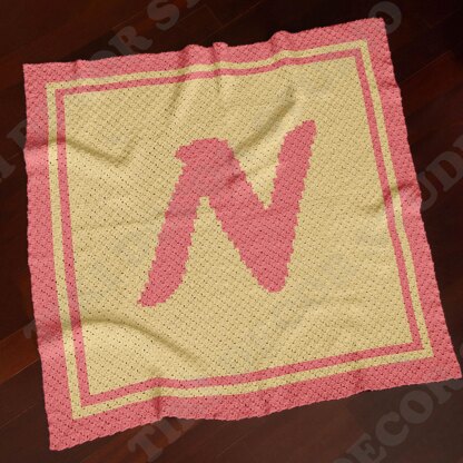 Letter N Name C2C crochet baby blanket pattern | 2 colors design ...
