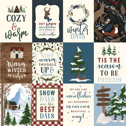Echo Park Paper Warm & Cozy Double-Sided Cardstock 12"X12" 25/Pkg - 3 ...
