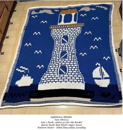 Lighthouse Blanket Pattern and Charts Crochet pattern by Kathleen ...