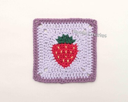 Strawberry Granny Square Crochet pattern by Alyssia Creates | LoveCrafts