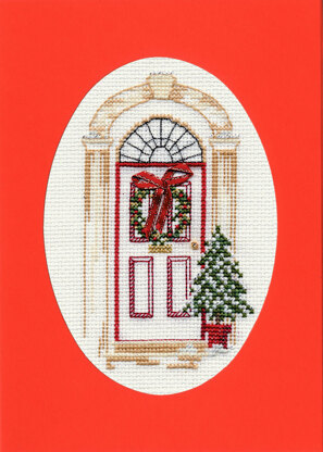 Bothy Threads Christmas Card - Christmas Door Cross Stitch Kit - 9 x ...