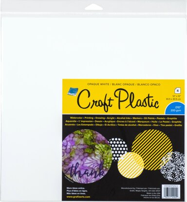 Grafix Craft Plastic Sheets 12"X12" 4/Pkg - Opaque White .010 | LoveCrafts