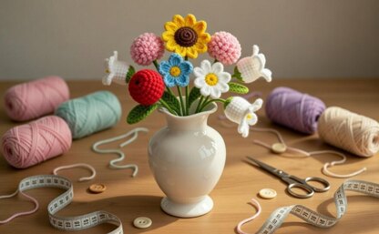 Crochet Flower Bouquet Pattern – PDF + Video Tutorial. | LoveCrafts